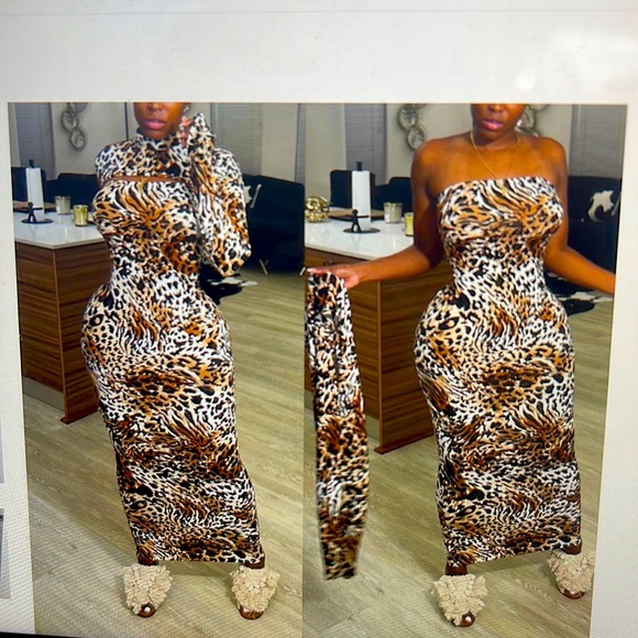 Dresses | Two Piece Maxi Body Con Stretchy Dress Oh No | Poshmark